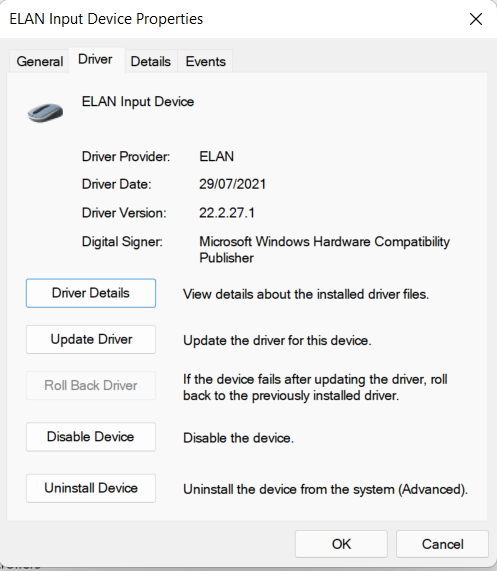 Disable Palmcheck ELAN Touchpad Driver - HP Support Community - 8326046