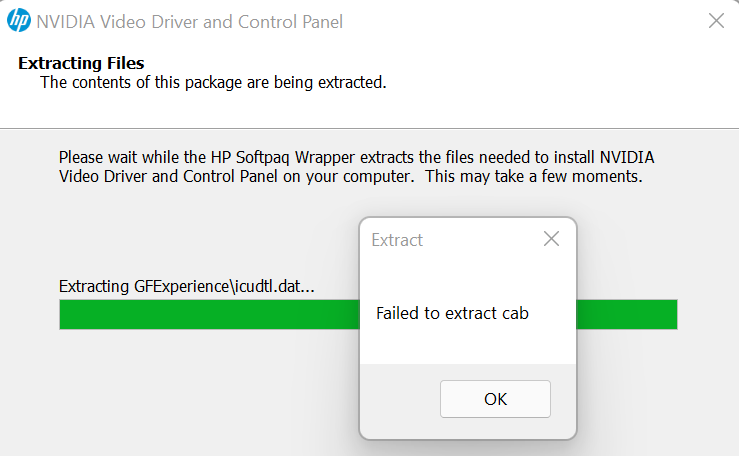 ProBook 470 G5: corrupt NVIDIA display driver package - HP Support ...
