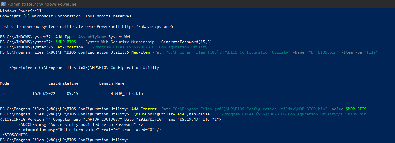 HP BIOS Configuration Utility (BCU) - "Successfuly modified ... - HP ...