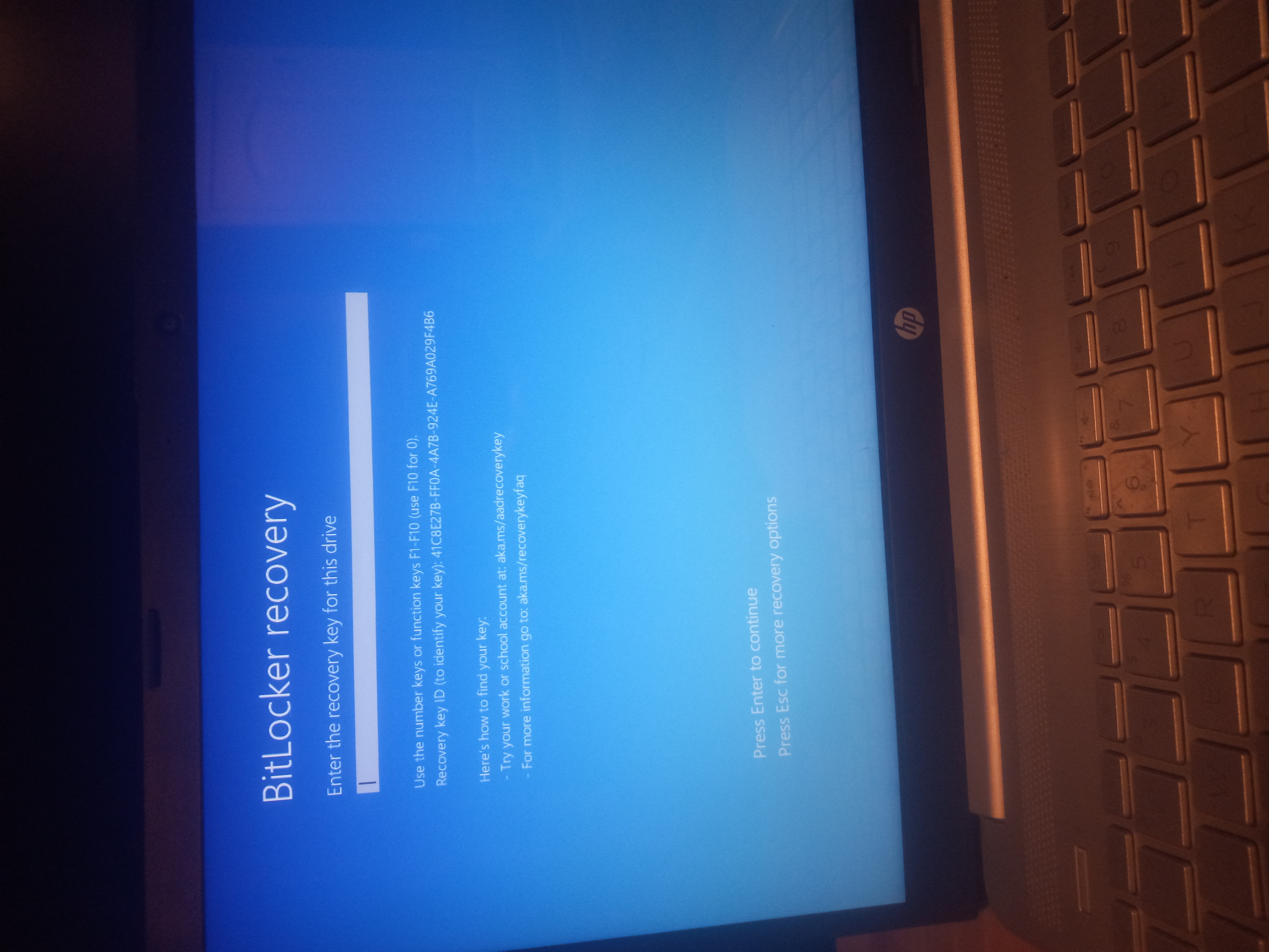 Bitlocker issues - HP Support Community - 8339763