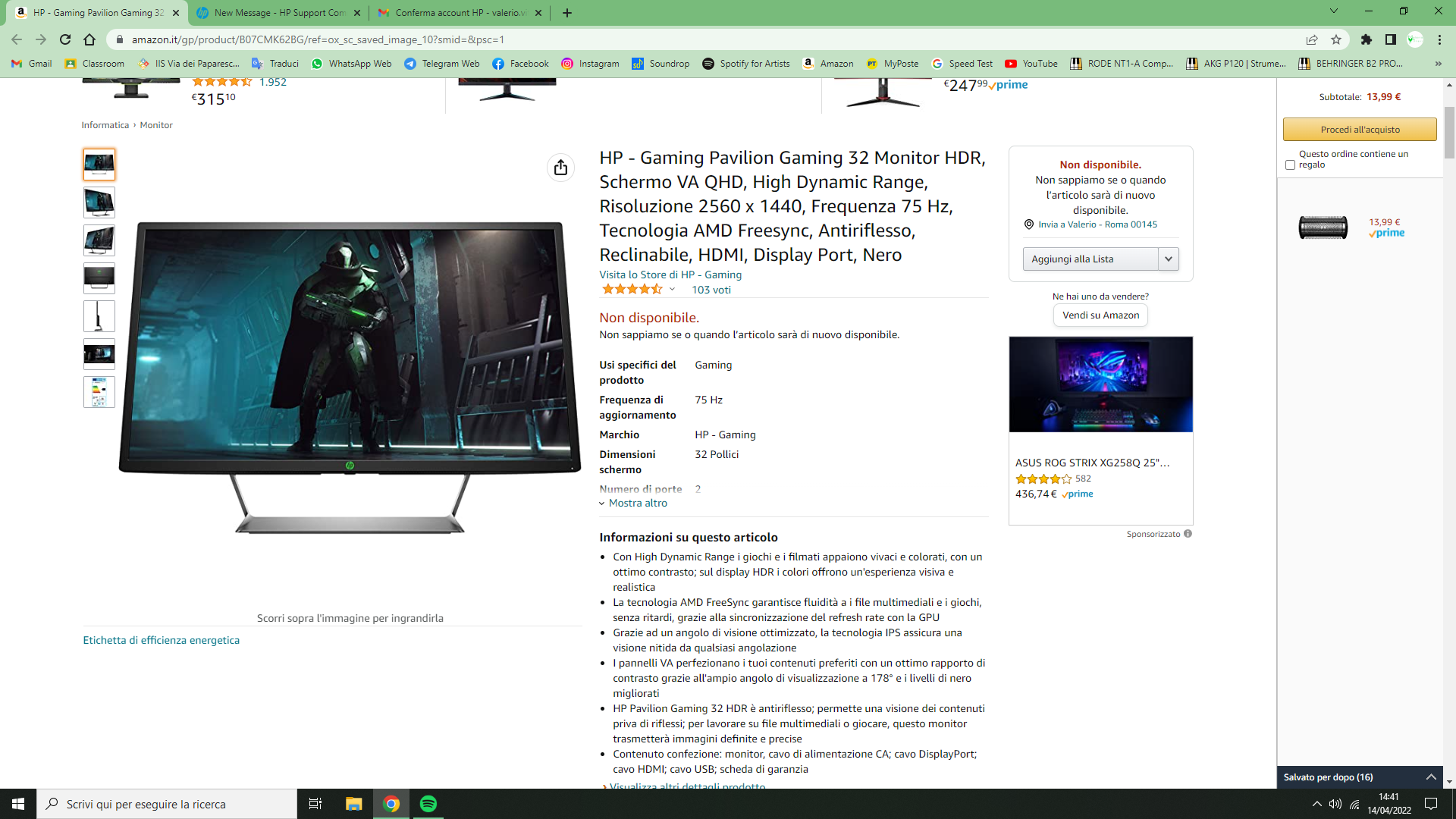 HP - Gaming Pavilion Gaming 32 Monitor HDR - HP Support Community - 8356188