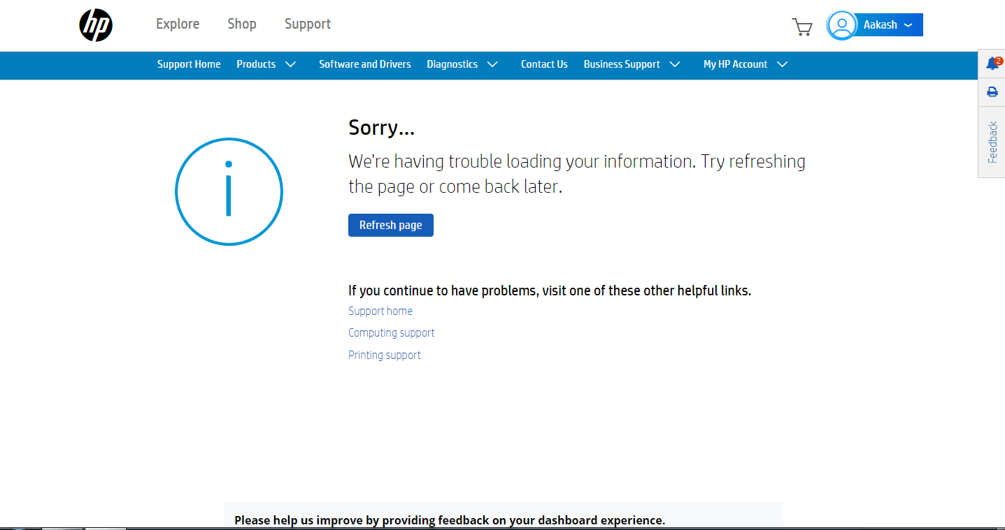 My Dashboard - HP Support Community - 8360554