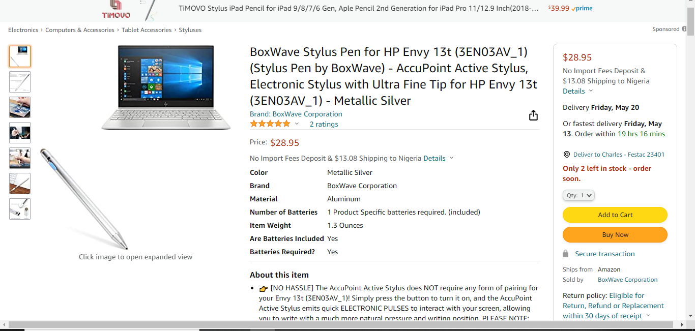 Pen for My HP Envy X360 - HP Support Community - 8371803