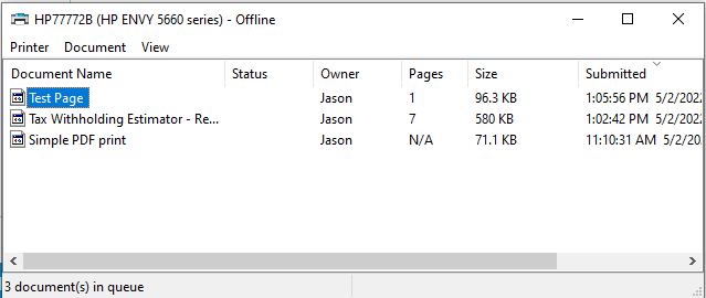 Printer Offline Envy 5660 - HP Support Community - 8370396
