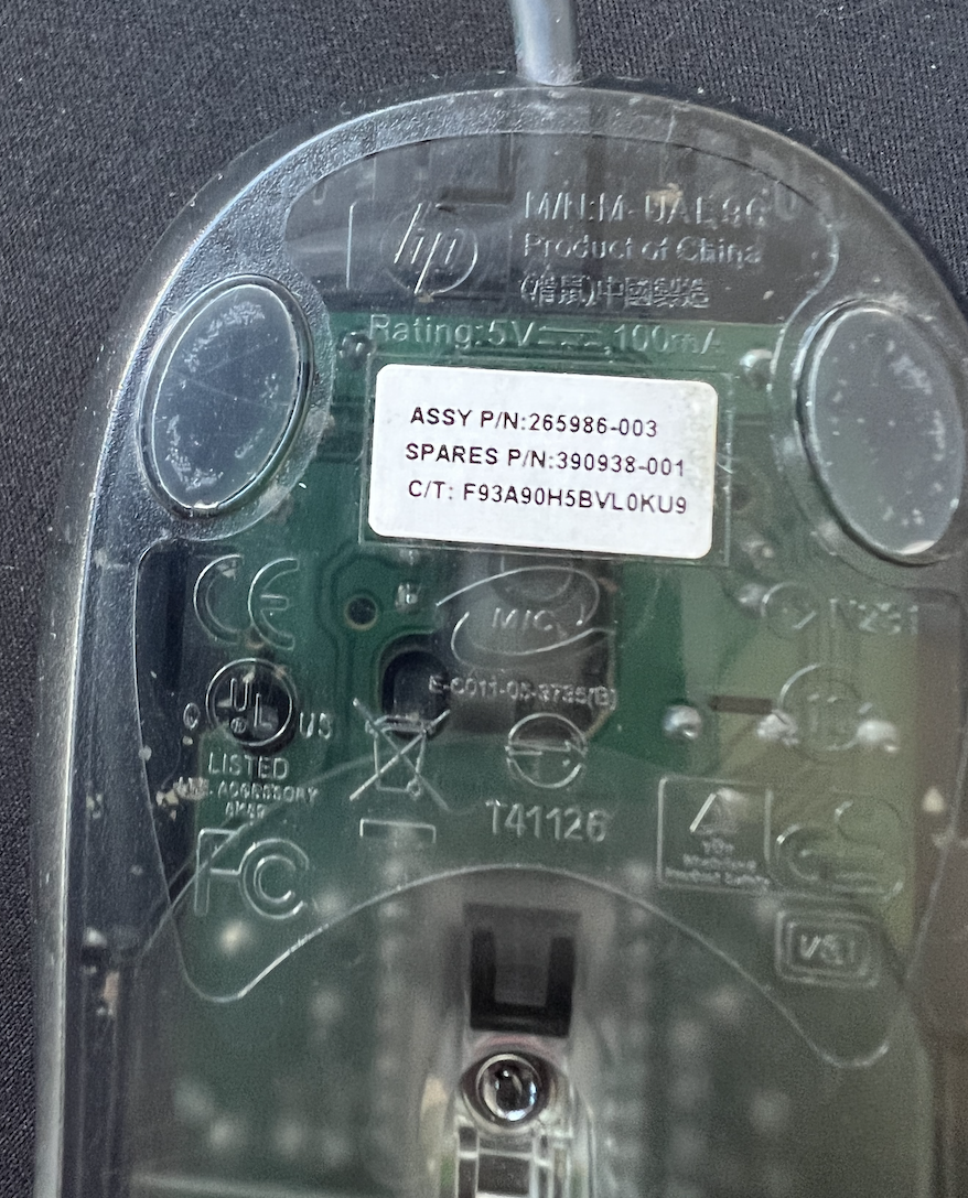 Which serial number/type is this mouse from HP? - HP Support Community ...