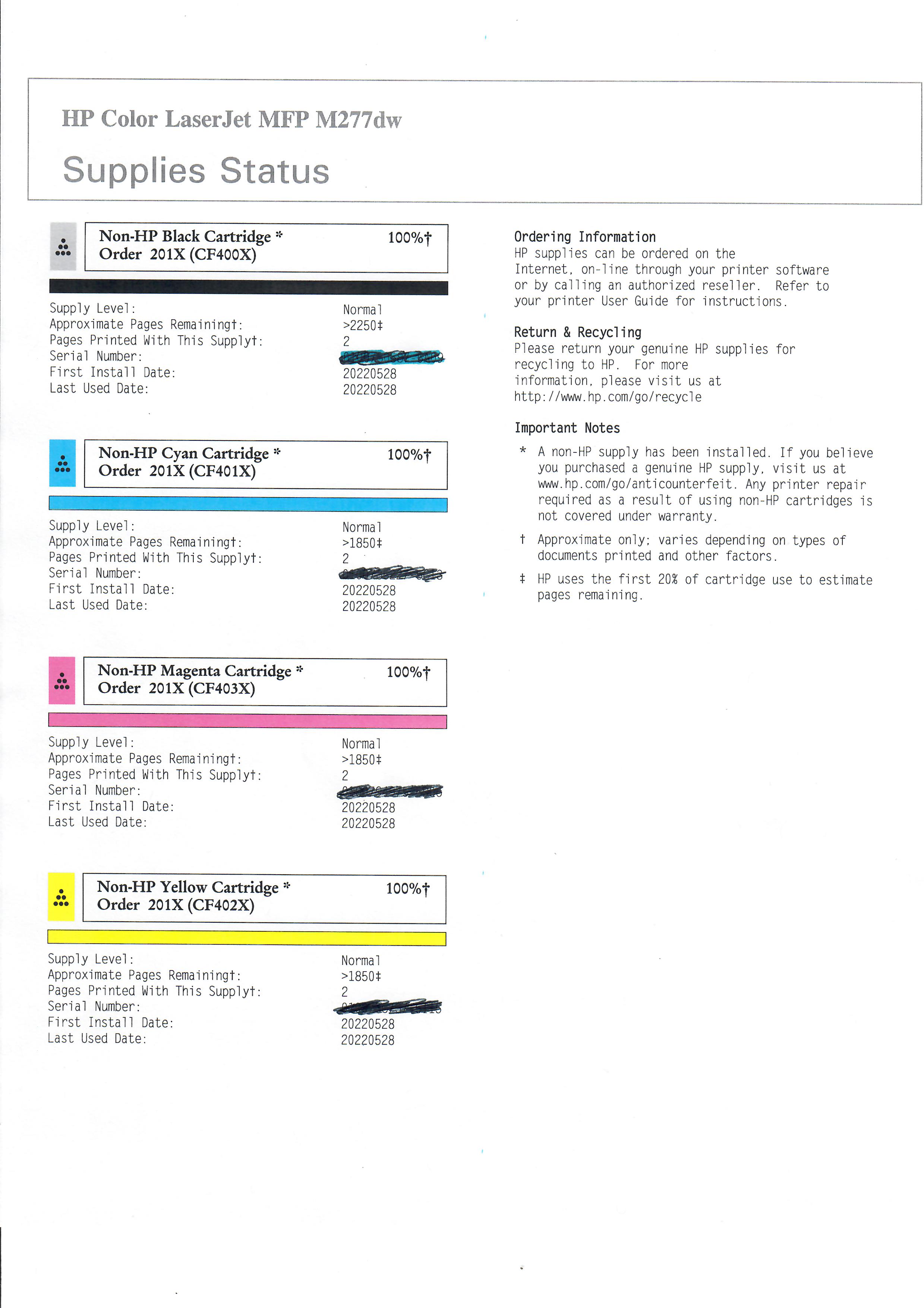 MFP M277DW color not correct - HP Support Community - 8390265