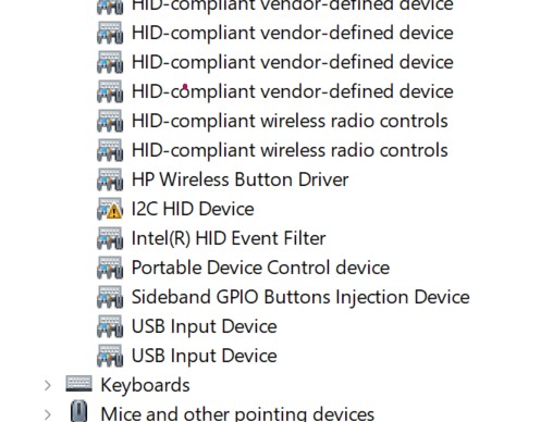 I2D HID Driver - Touchpad Error - HP Support Community - 8394504