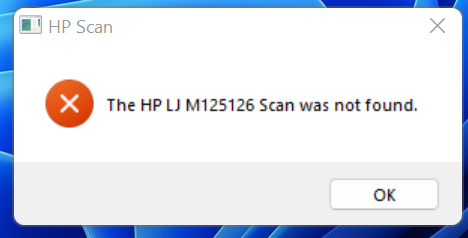 HP LasasJet MFP M126 NW Printer Scanner not found since inst... - HP ...