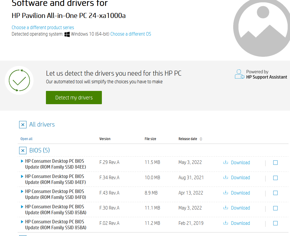 Software and downloads is unresponsive for product 5KF24AV (... - HP ...