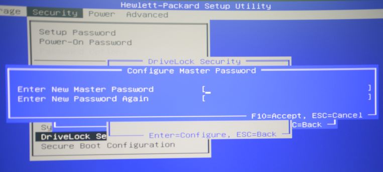 Drivelock activated itself on my HP Desktop - HP Support Community ...