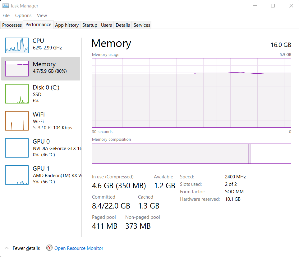over half my ram is reserved for hardware - HP Support Community - 8409872