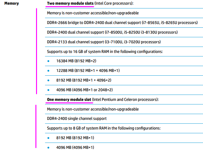 which model RAM will used in this - HP Support Community - 8421882