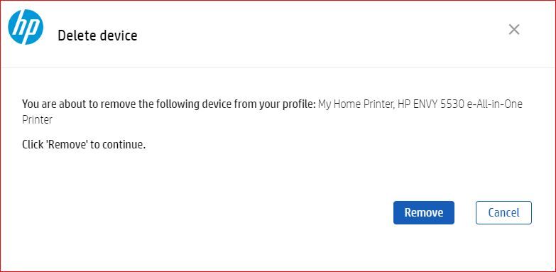 Removal of Old Printer from HP Account - HP Support Community - 8423729