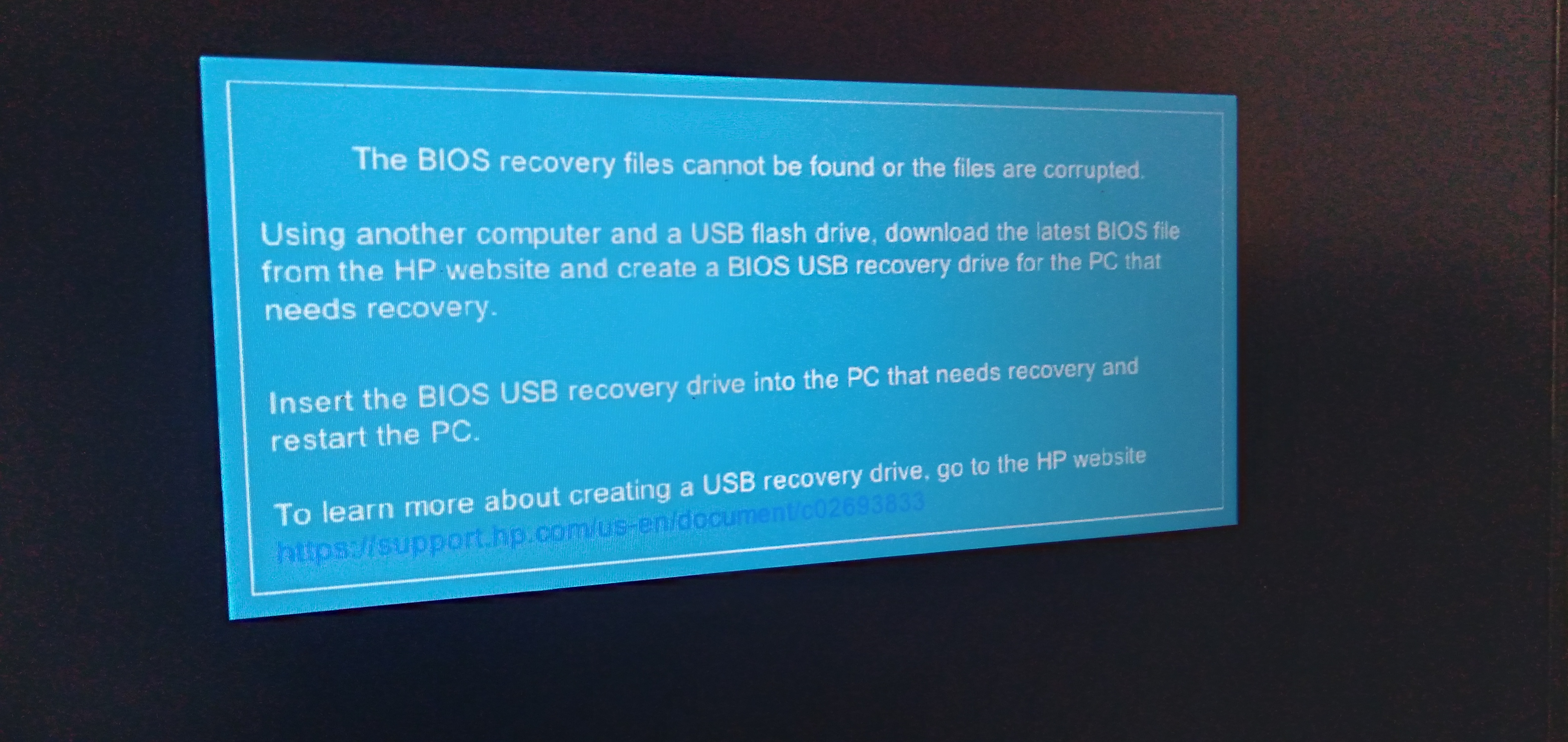 The BIOS recovery files cannot be found or the files are co... - HP ...