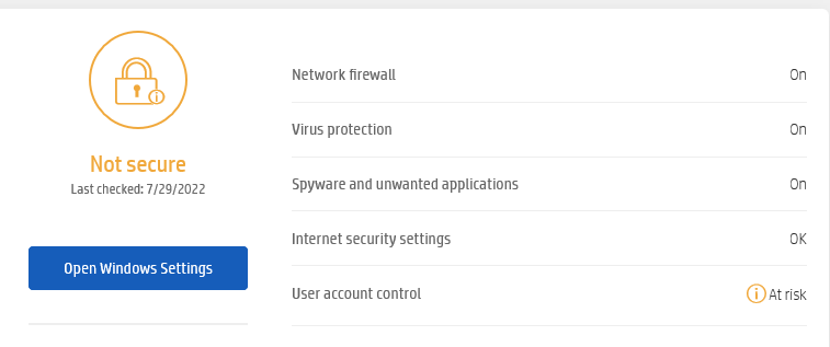 Solved: HP Support says "User Account Not Secured" - HP Support ...