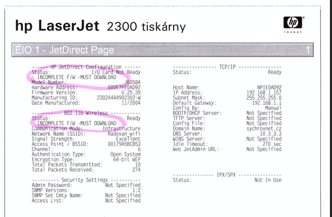 HP JetDirect Card J2555A Error, HP Jetdirect 680n Error - HP Support ...
