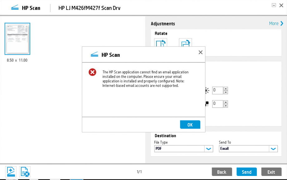 Solved: Scan to email PDF cannot find an email application installed ...