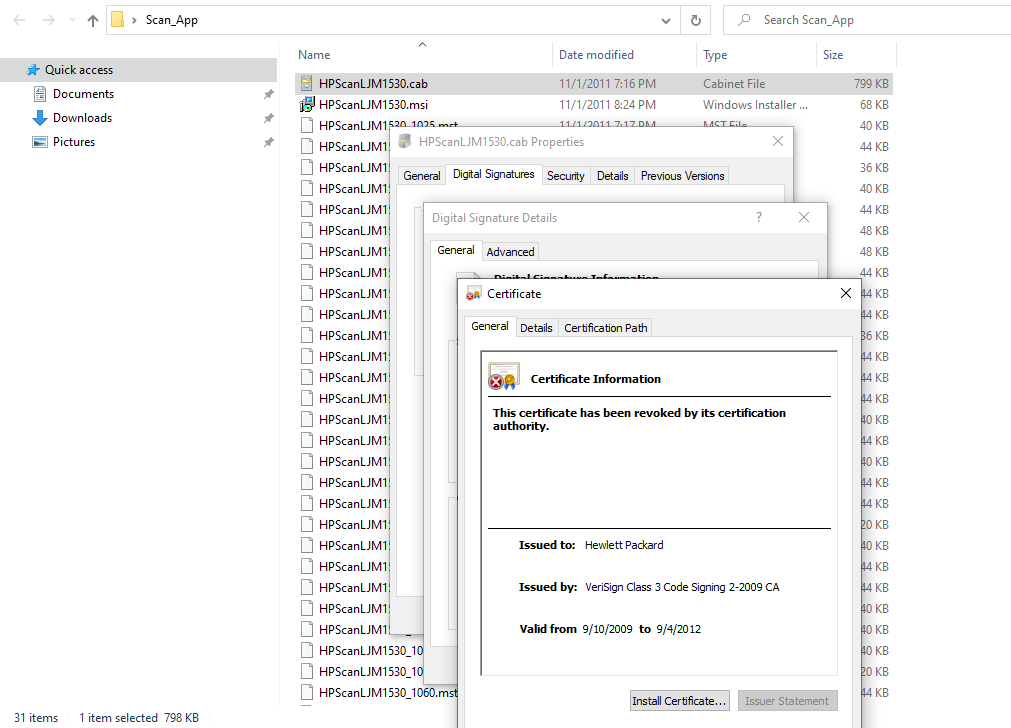 installing HP 1536 scan app, The cabinet file HPScanLJM1530.... - HP ...