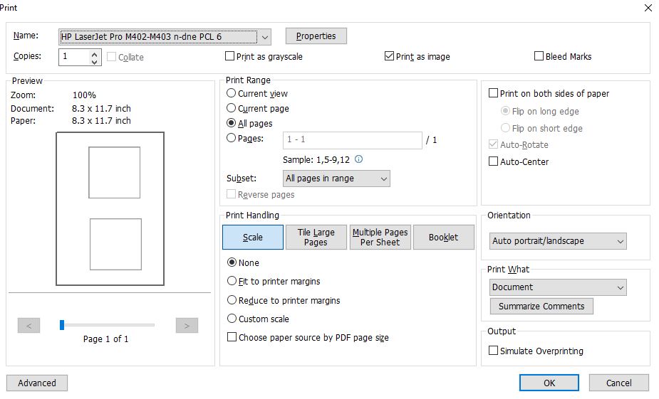 printing scale not actual size - HP Support Community - 8457100