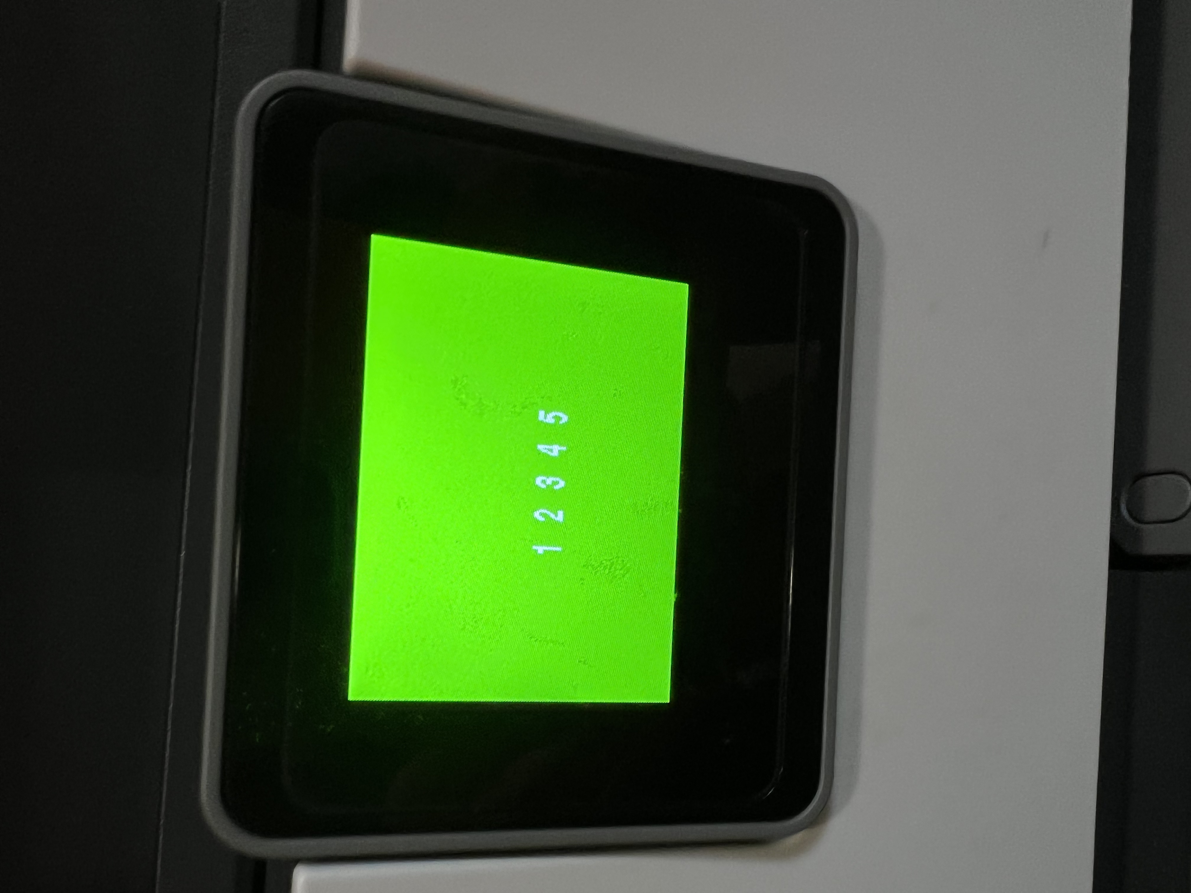 Solved: OfficeJet Pro 9018 - green screen w/ "12345" and no way to r ...