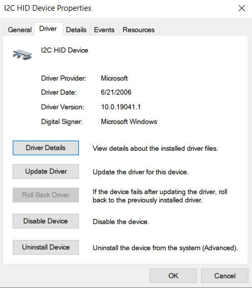 12C HID DEVICE CODE 10 TOUCHPAD - HP Support Community - 8461218