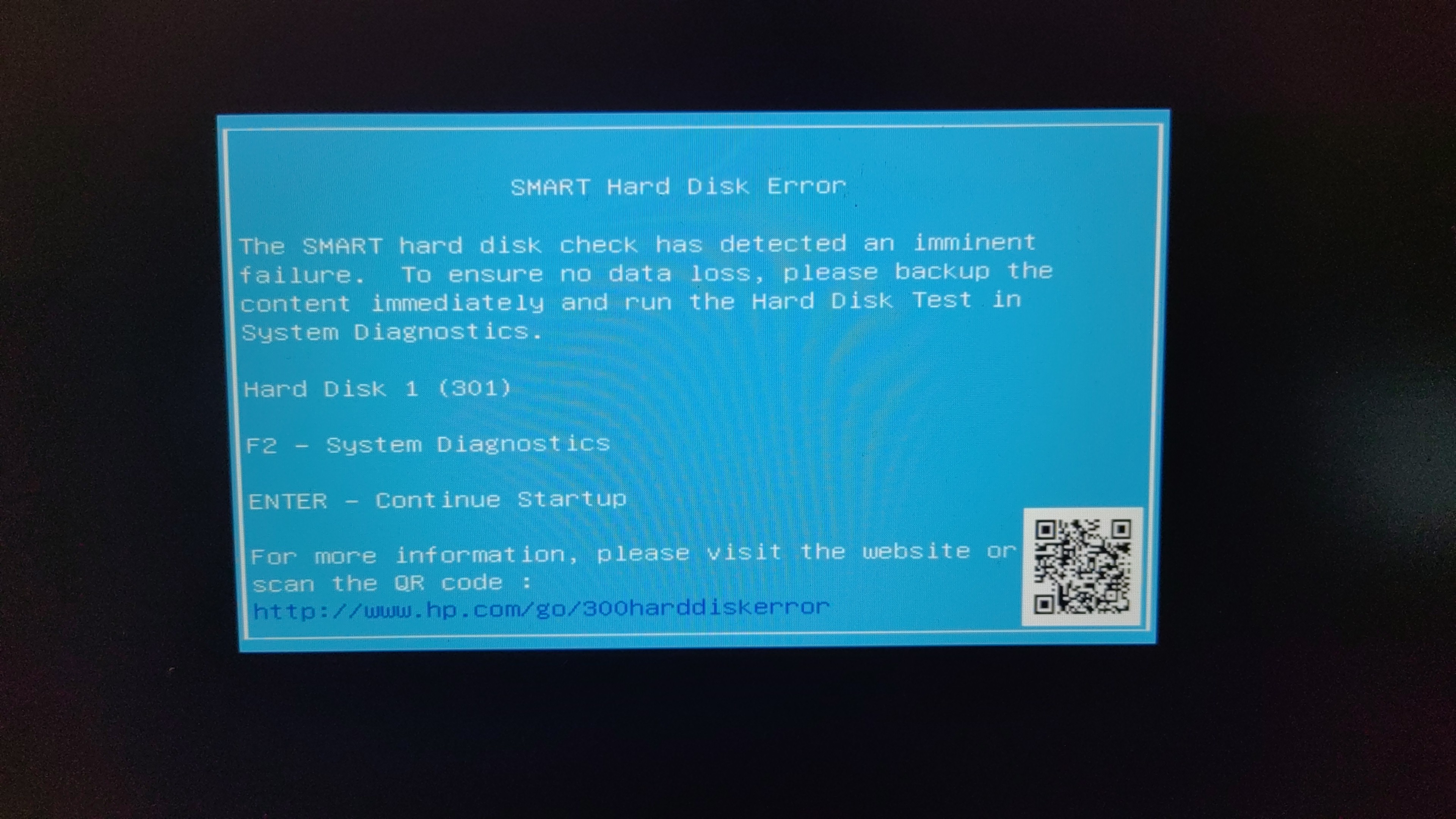 Black screen with hard disk error on laptop boot - HP Support Community ...