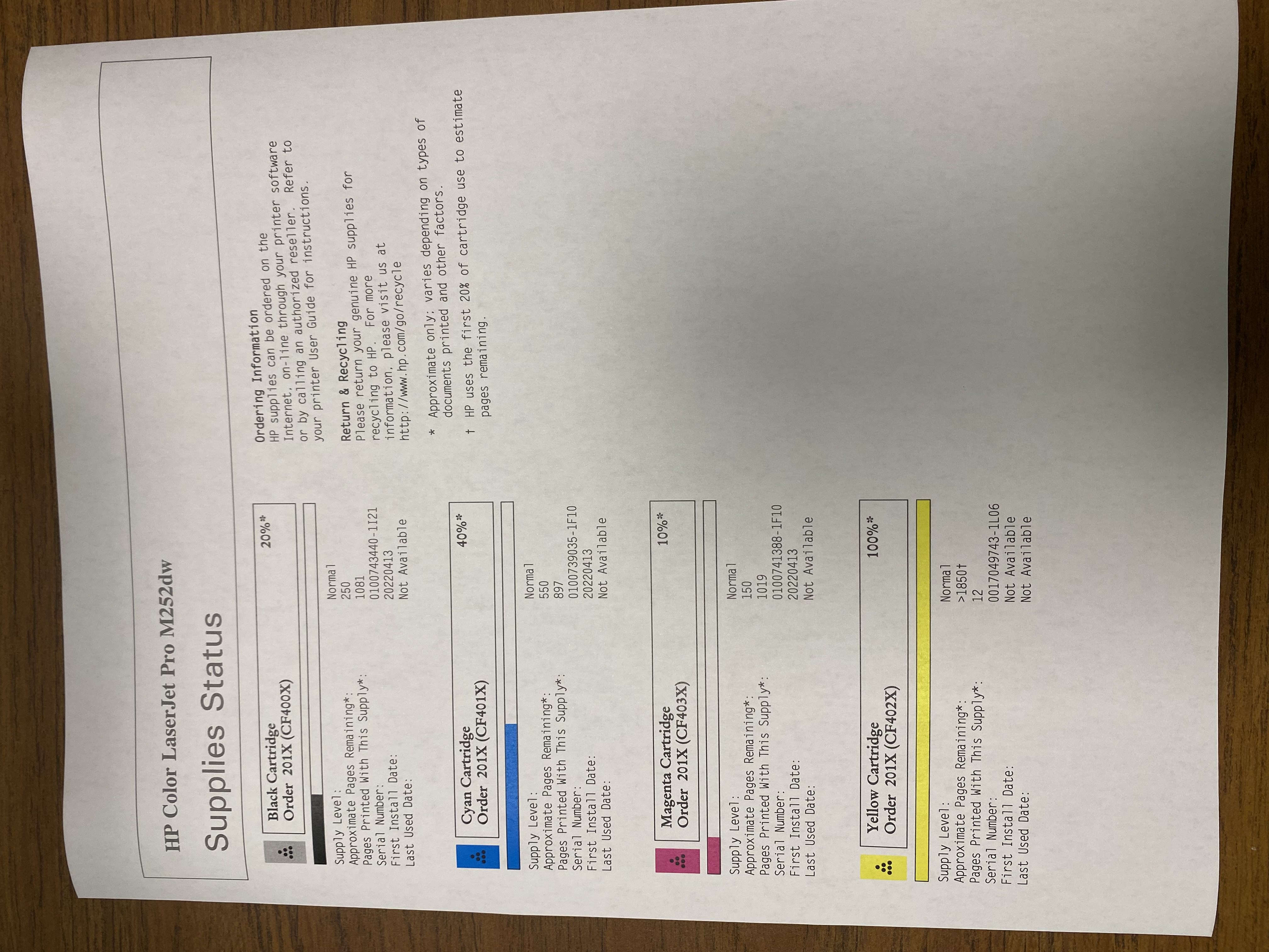 One white streak when using yellow toner - HP Support Community - 8466581