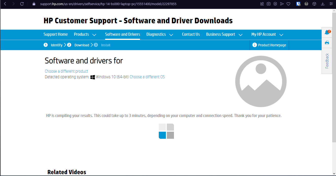 Unable to load driver download page on support.hp.com - HP Support ...