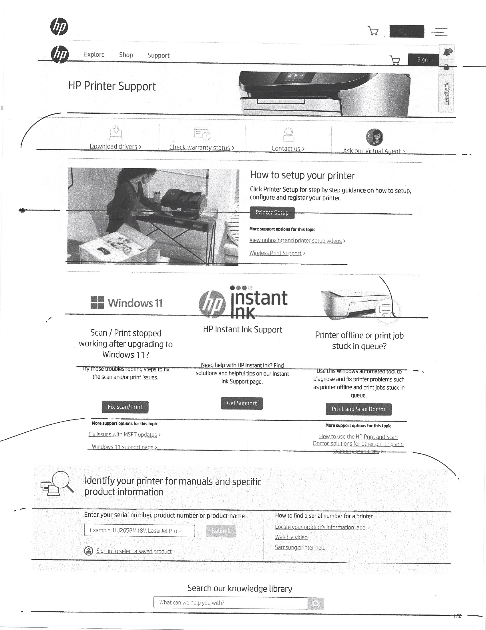Black Horizontal Lines Fixable? - OfficeJet Pro 6978 - HP Support ...