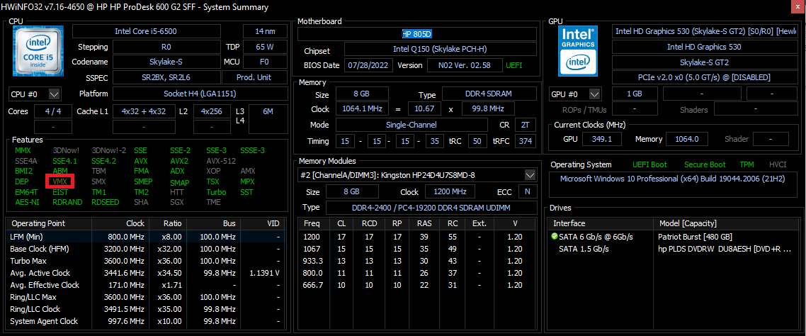 Solved: VT-x on HP 805D is unsupported - HP Support Community - 8485295