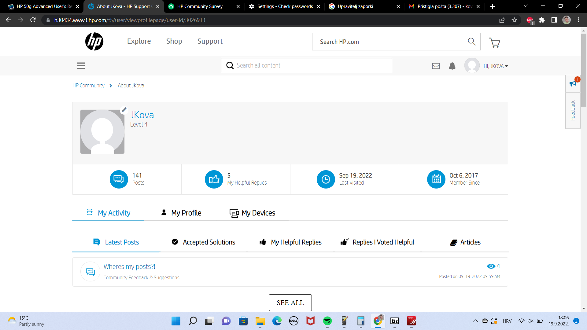 Solved: Wheres my posts?! - HP Support Community - 8486922 Solved: Wheres my posts?! - HP Support Community - 8486922