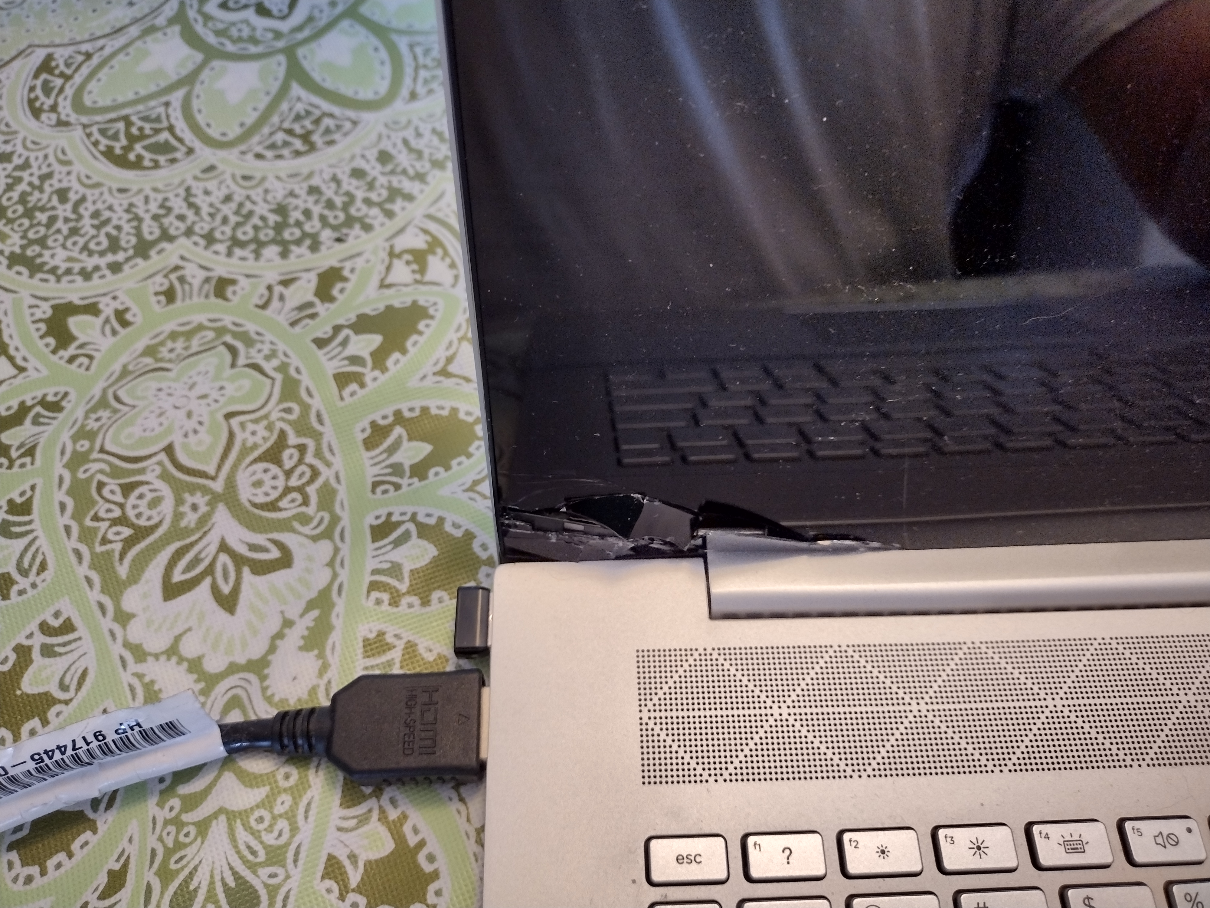 broken display hinge and damaged screen. 1 year warranty exp... - HP ...