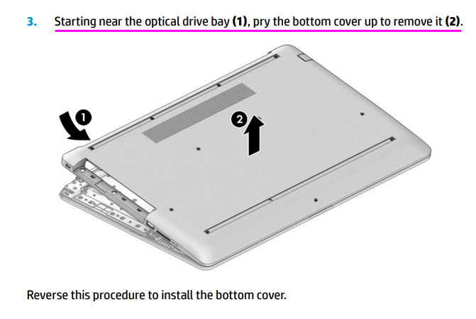 replacing bottom cover on 17zca100 laptop - HP Support Community - 8507578