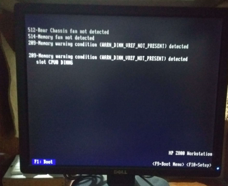 209 Memory warning condition WARN_DIMM_VREF_NOT_PRESENT dete... - HP ...