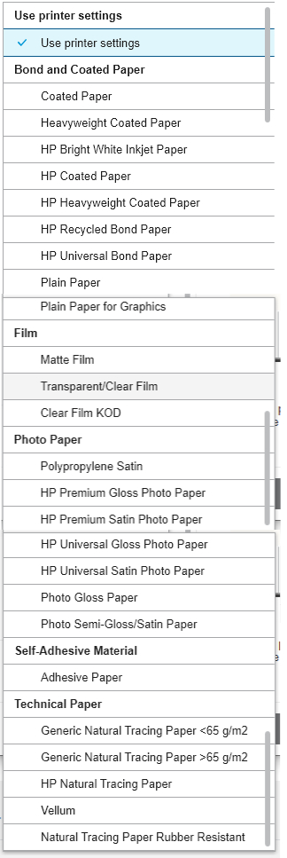 what paper do i select to print on HP Everyday Adhesive Matt... - HP ...