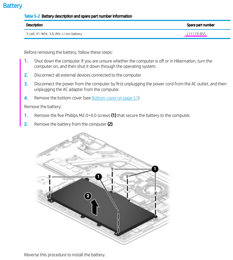 Battery Replacement Isssue - HP Support Community - 8515584