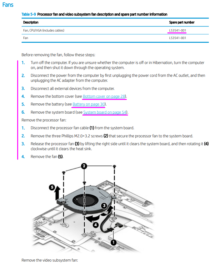 Battery and Cooling Fan Product - HP Support Community - 8525407