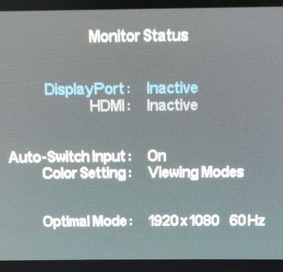 Display port inactive HDMI inactive - HP Support Community - 8532930