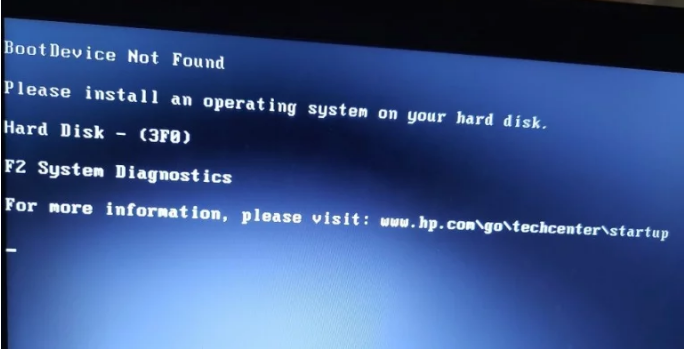 Boot Device not Found Hard Disk – (3F0) Error - HP Support Community ...
