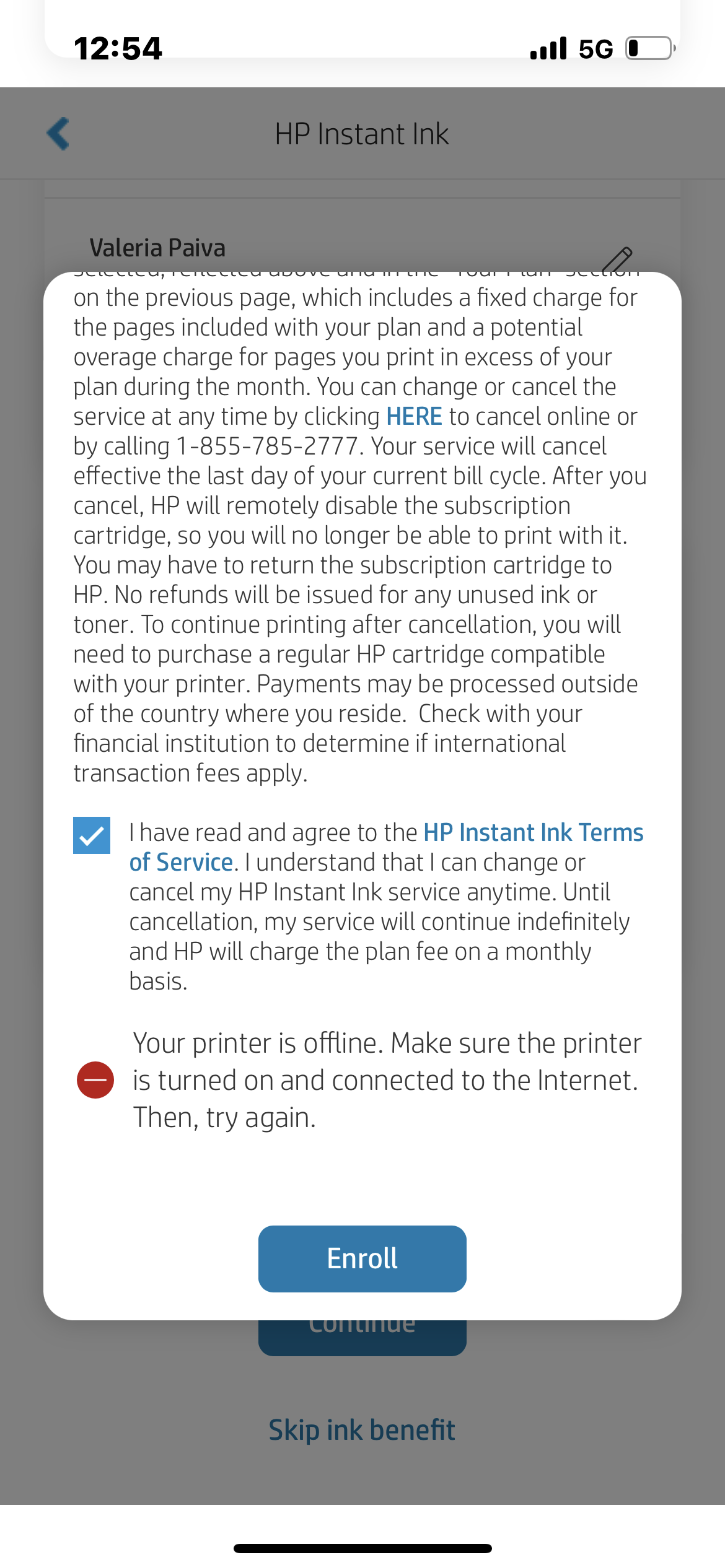 Printer offline error - HP Support Community - 8552320