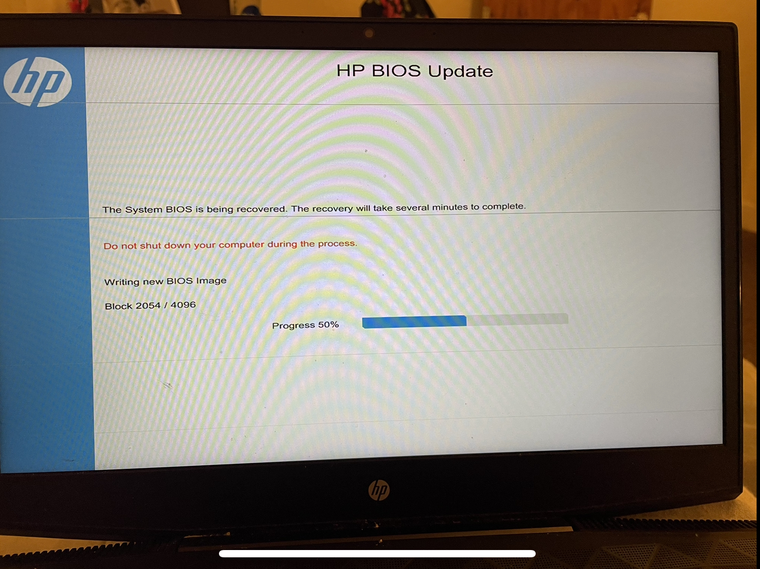 BIOS update frozen at 50% for 4+ hours - HP Support Community - 8555670