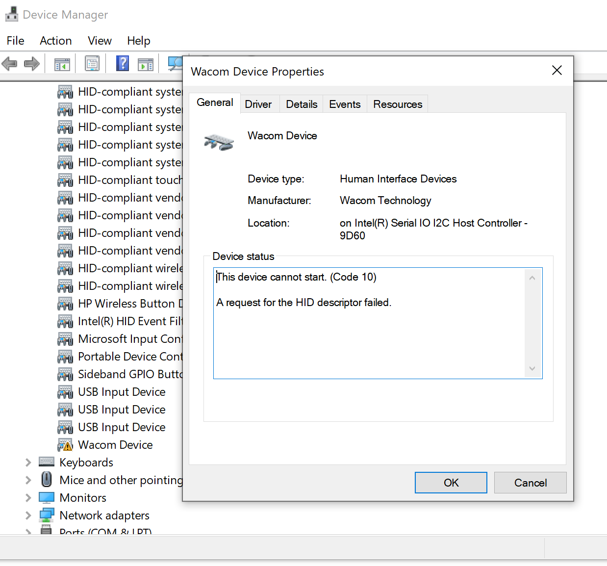 The Wacom driver says it cannot start - HP Support Community - 8560379
