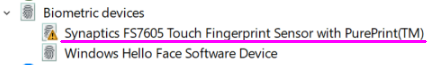 Synaptics FS7600 Fingerprint Sensor has stopped this device ... - HP ...