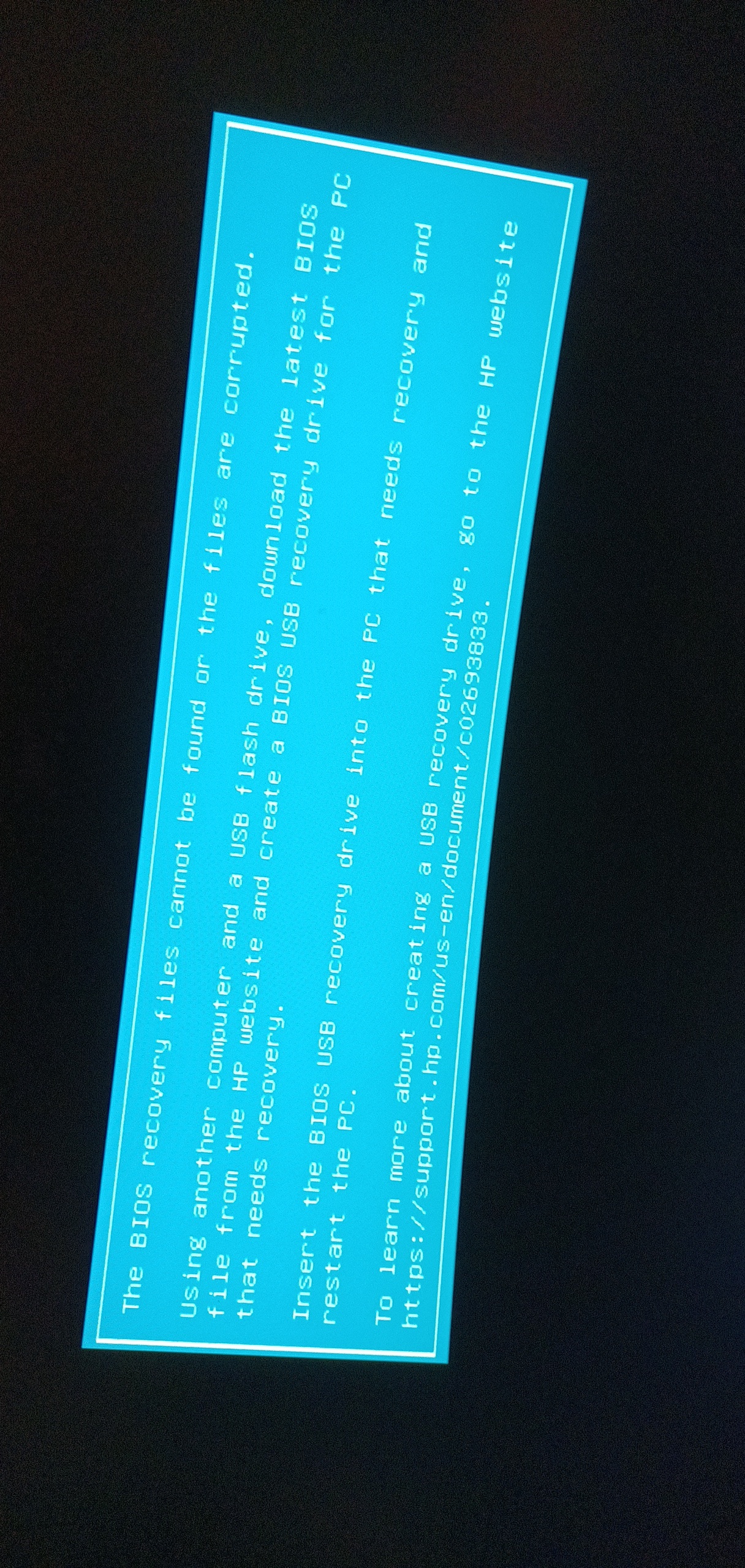 Bios update fail - HP Support Community - 8584489