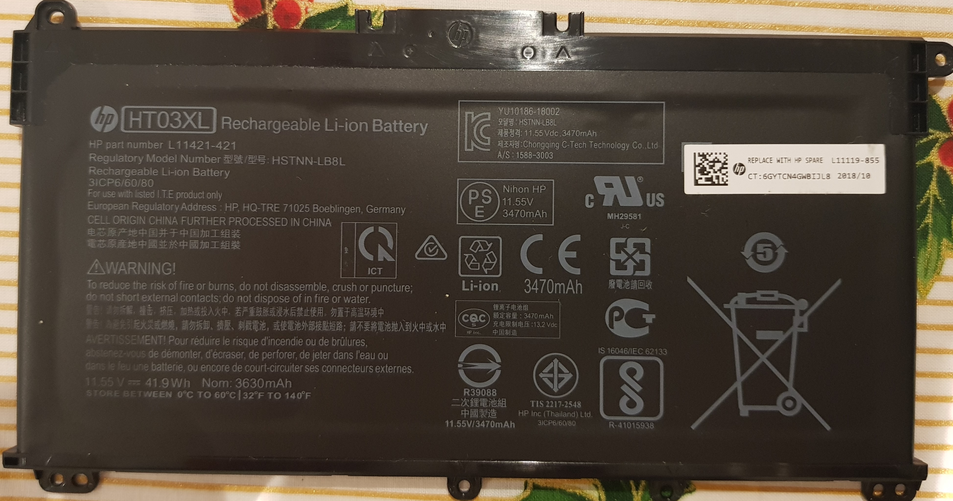CMOS checksum erro after replacing main battery - HP Support Community ...