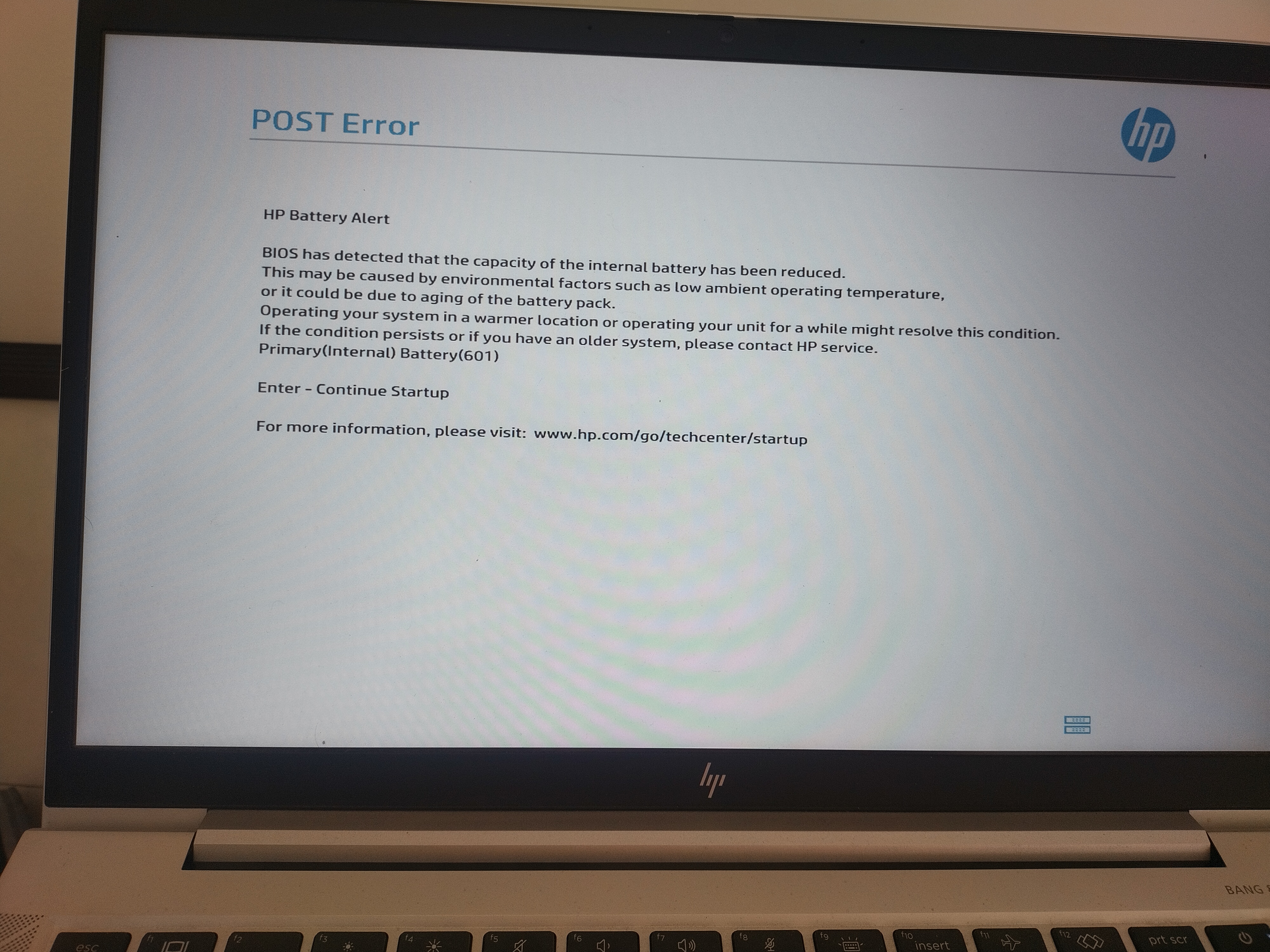 I just got the message while logging in my laptop - HP Support ...