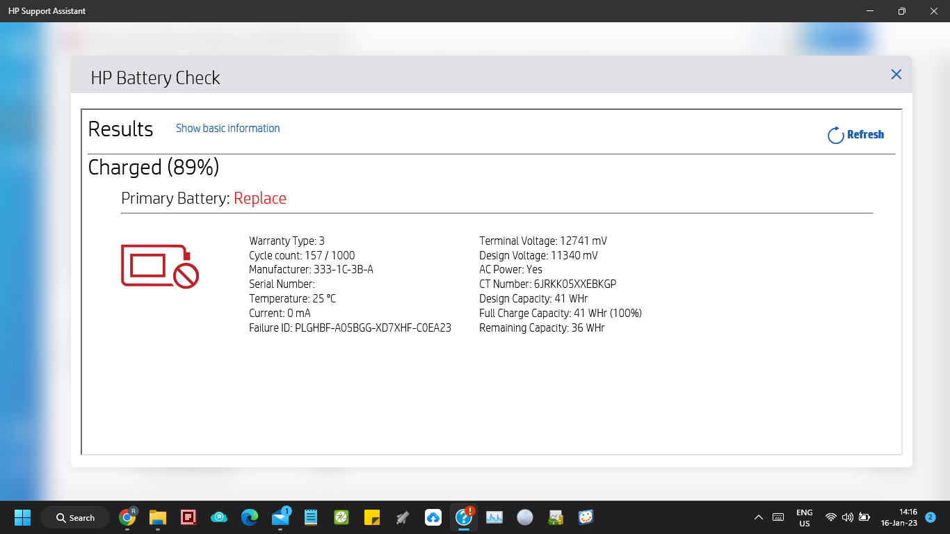 Battery charging indicator/calibration/replacement - HP Support ...