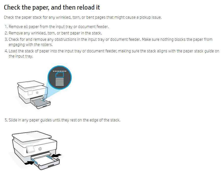 Solved: It will not load paper - HP Support Community - 7334725