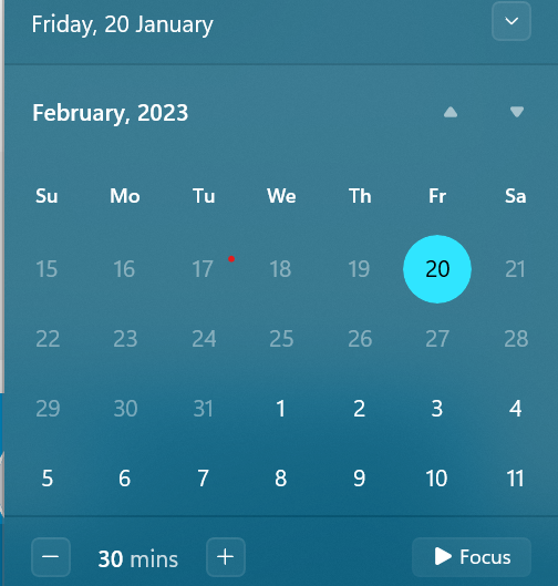 Calendar focus displaying incorrectly - HP Support Community - 8596602