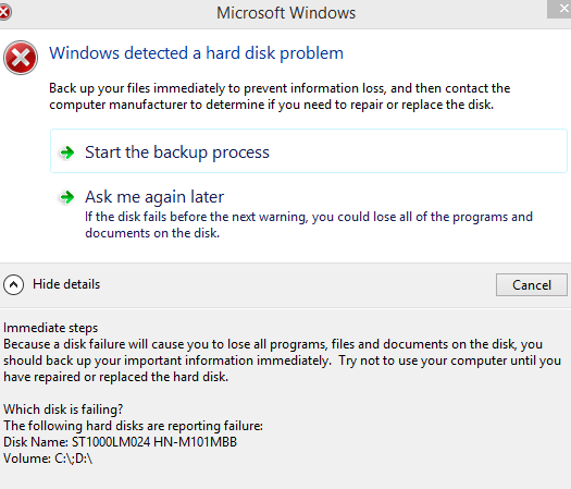SMART Hard disk error =- black screen at Start Up - HP Support ...